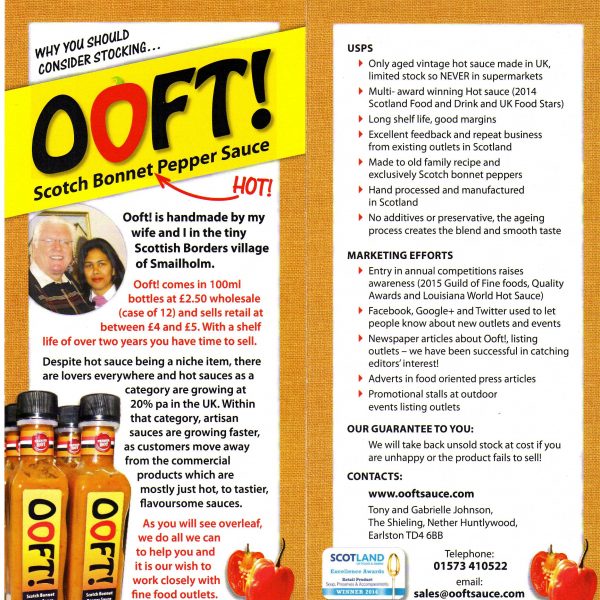 Ooft Chilli Sauce - Chilli Chilli Chilli